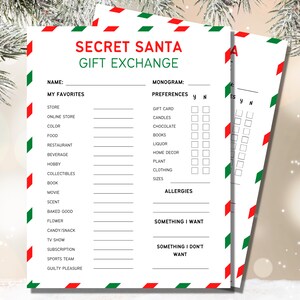 Christmas Printable Party Game, Secret Santa Gift Exchange, Printable ...