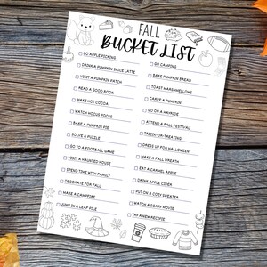 Fall Bucket List Printable, Autumn Bucket List Template, Fall to Do ...