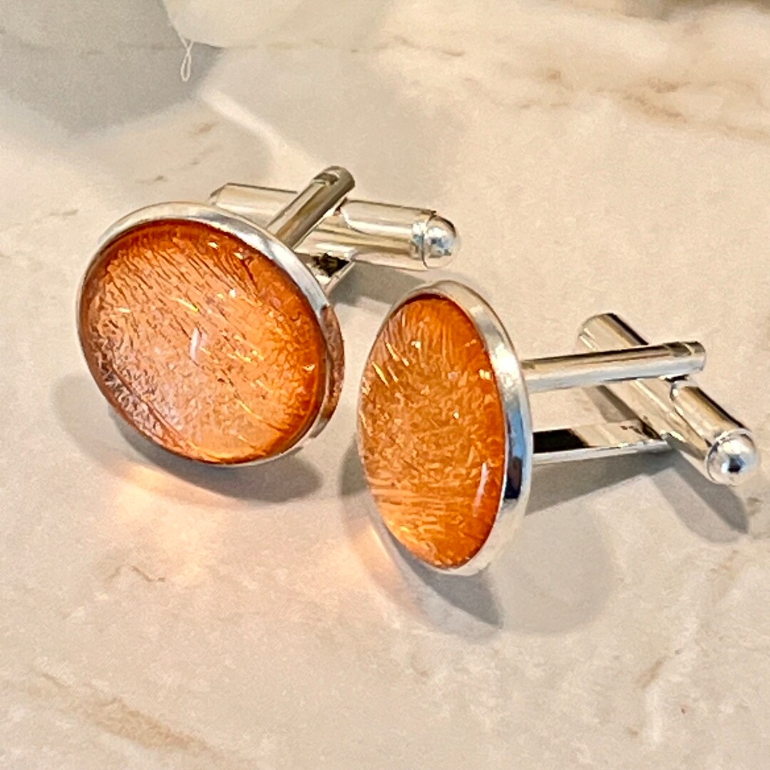 COPPER CUFFLINKS 7th Wedding Anniversary, Silver Plated Cufflinks Gift ...