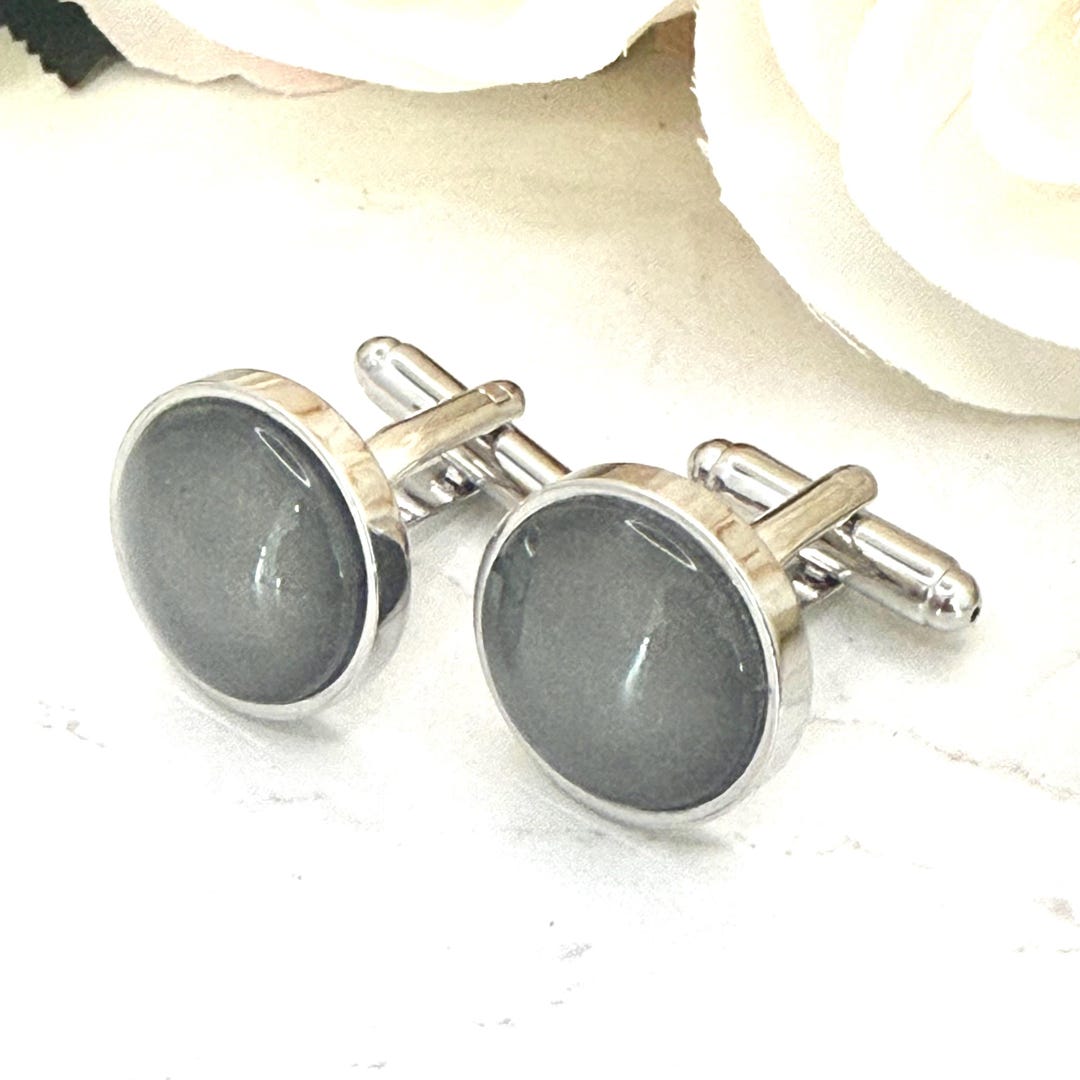 TIN CUFFLINKS 10th Wedding Anniversary, Handmade, Silver Plated - Etsy