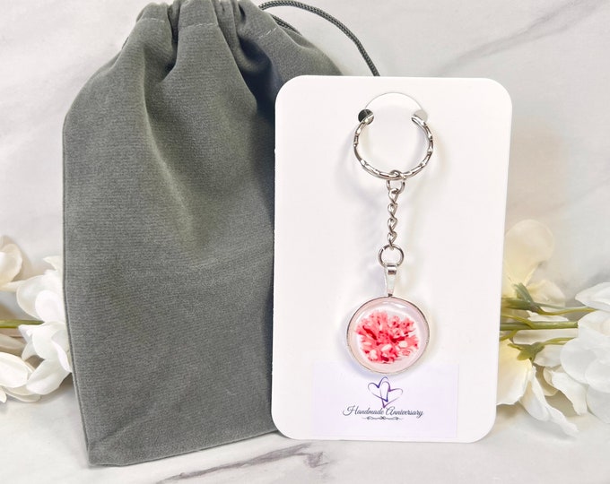 Coral Bubblegum Beaded Keychain With Custom Resin Initial. - Etsy