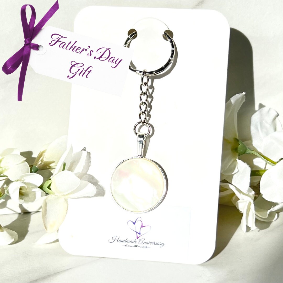 PEARL KEY RING Father's Day Gift, Keyring, Key Chain, Handmade, Silver ...