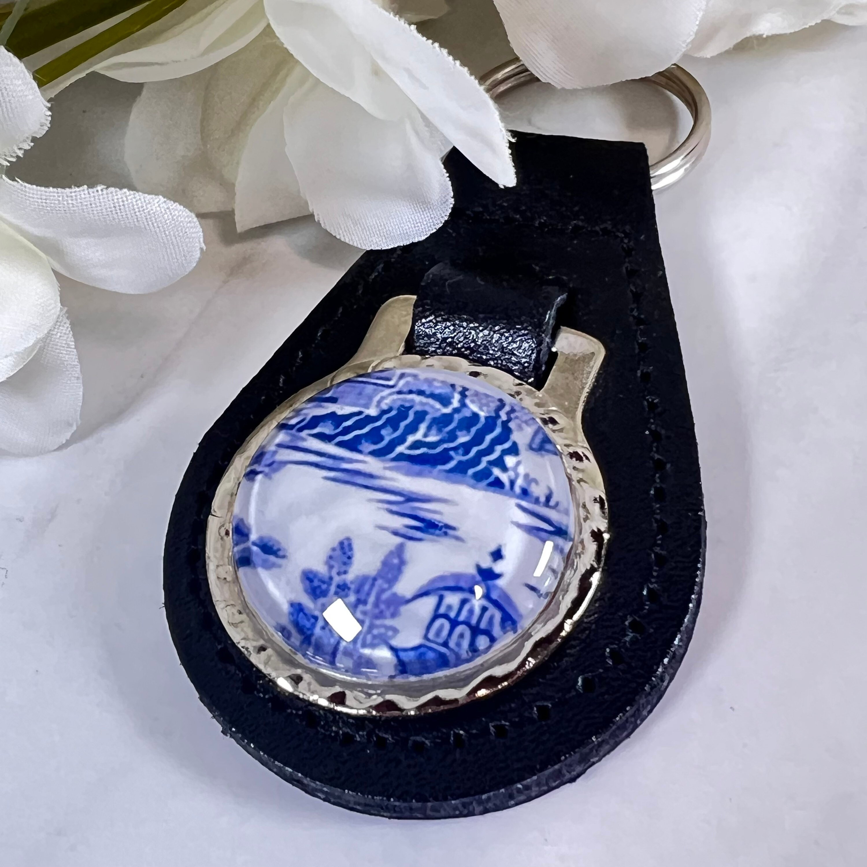 Willow 9th Wedding Anniversary Leather Key Fob Keyring Handmade - Etsy