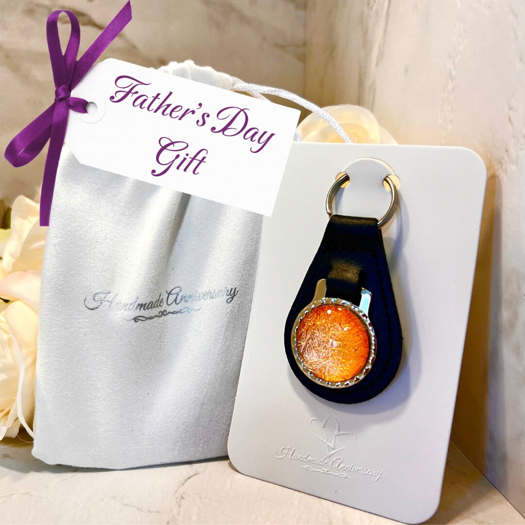 COPPER KEY FOB Father's Day Gift, Leather Key Fob, Keyring, Key Chain ...