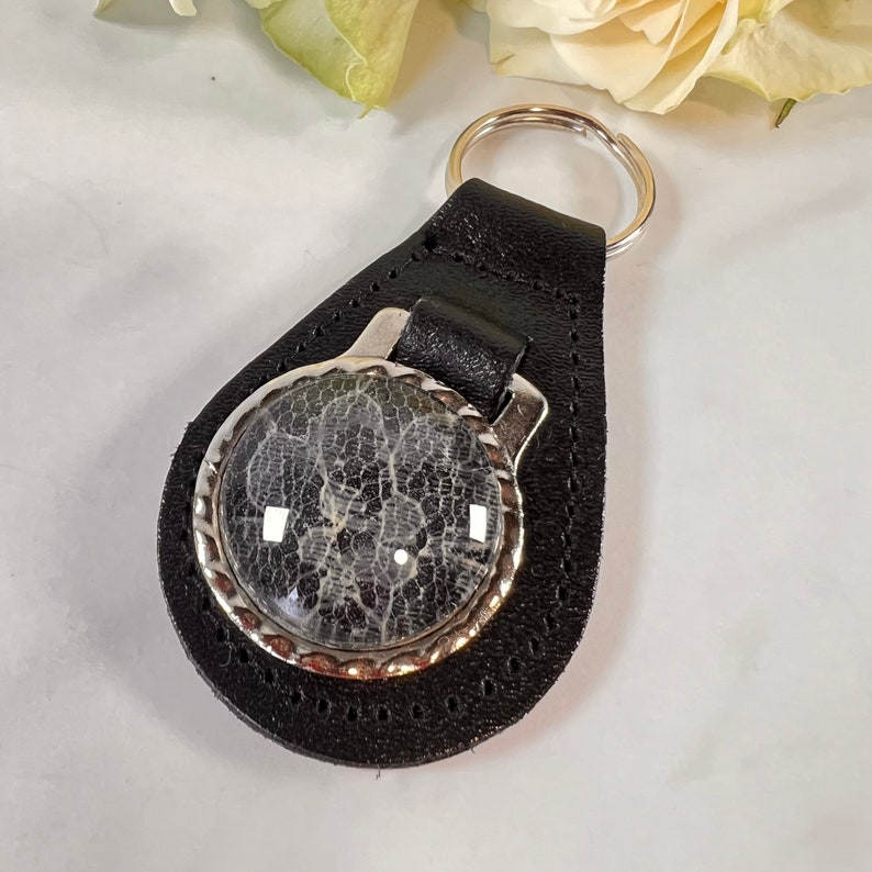 LACE KEY FOB 13th Wedding Anniversary Leather Keyring, Handmade, Eco ...