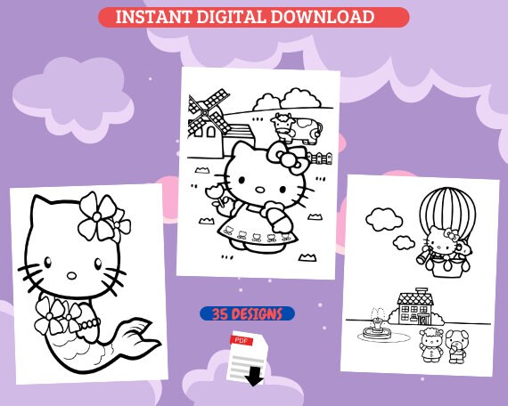 35 Coloring Pictures for Children and Adults printable, PDF Download - Etsy