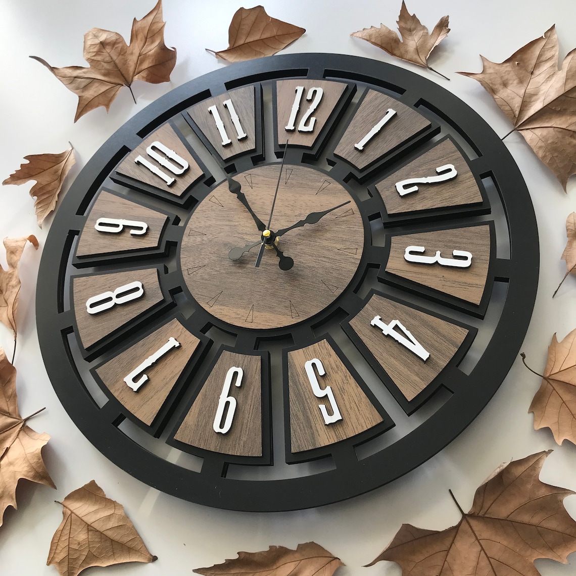 Modern Wall Clock Retro Clock Wooden Clock Large Clock - Etsy Australia