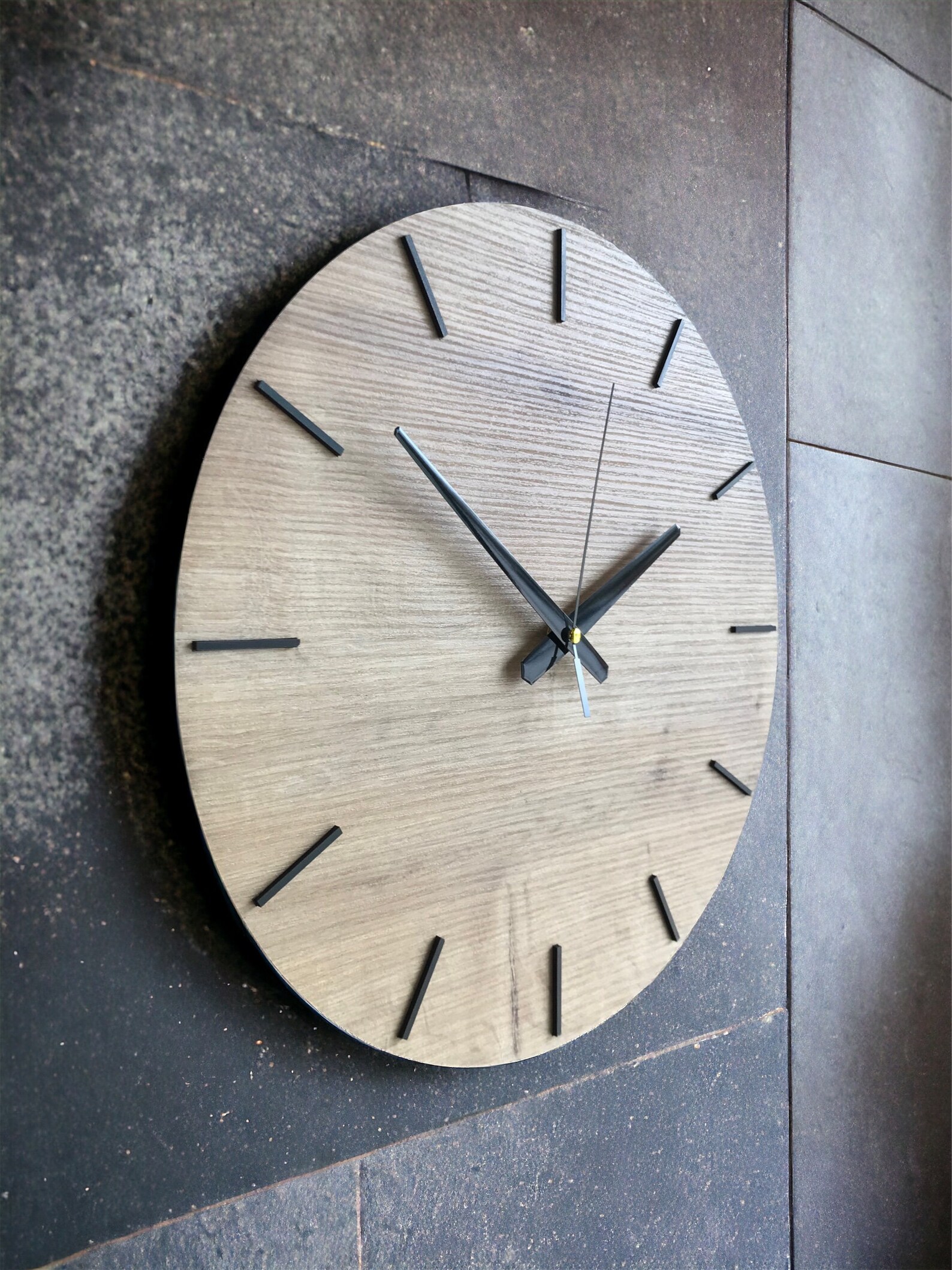 Minimalist Wall Clock, Boho Wooden Clock, Minimal Wall Clock, Large ...