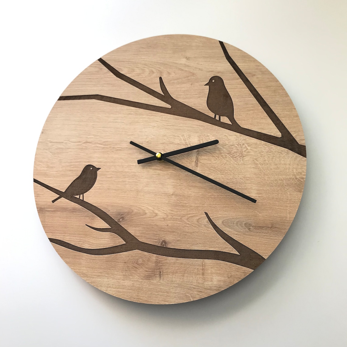 Bird Clock Modern Wall Clock Retro Clock Wooden Clock - Etsy