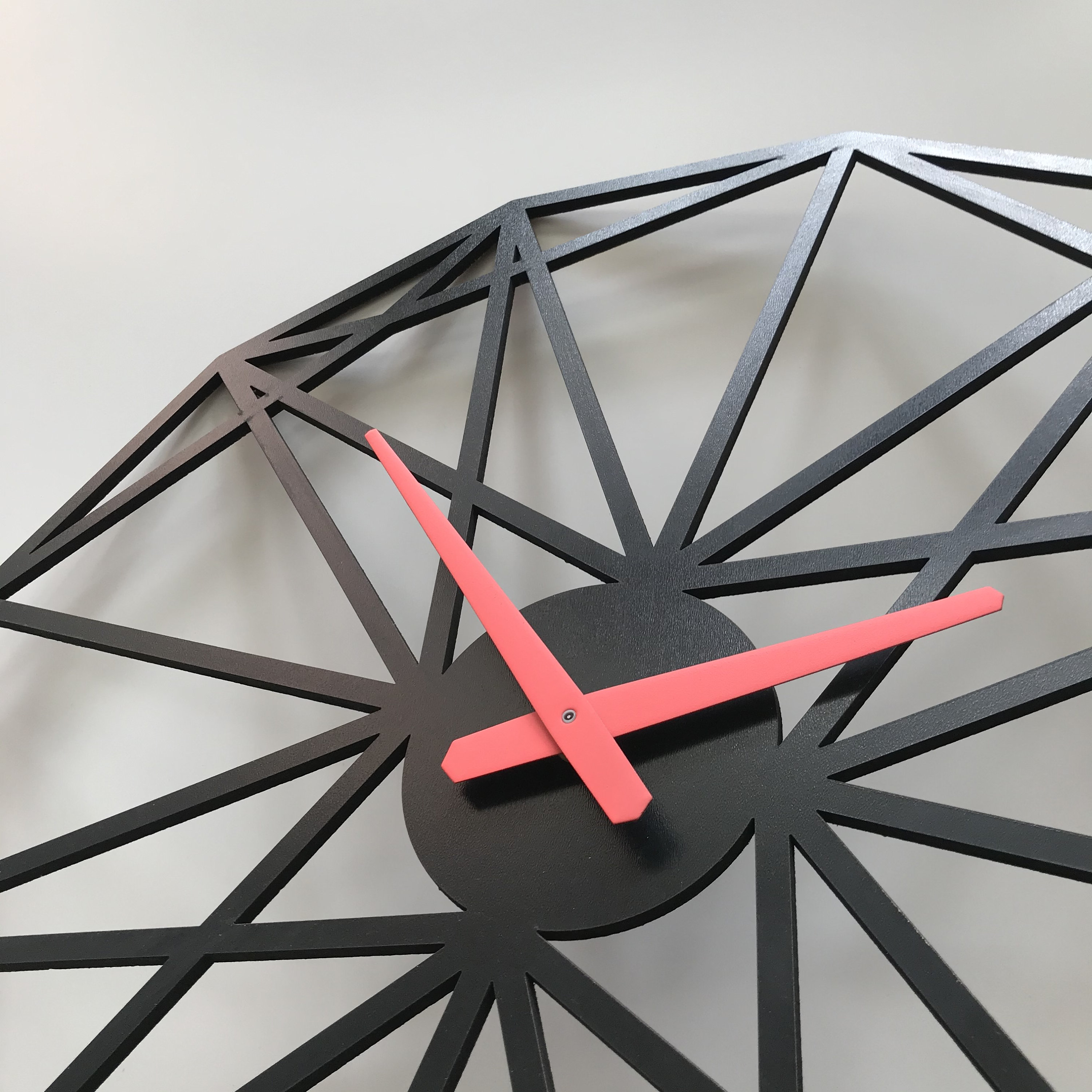 Geometric Wall Clock, Modern Clock, Wooden Clock, Large Clock, Wooden Wall Clock, Industrial ...