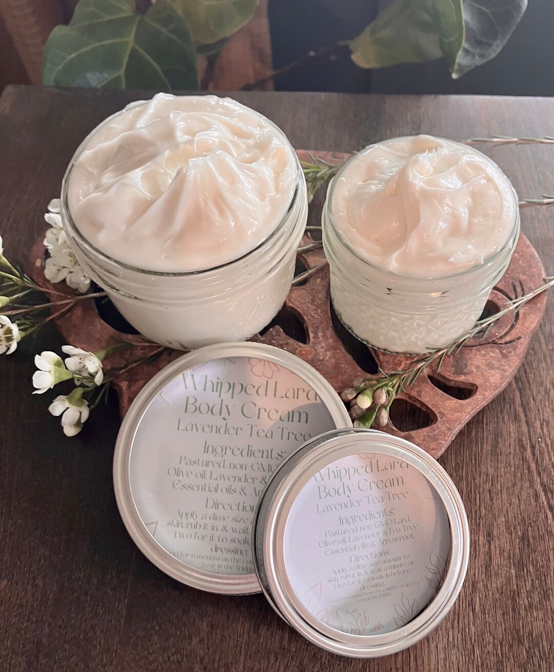 Lavender Tea Tree Whipped Lard Body Cream - Etsy