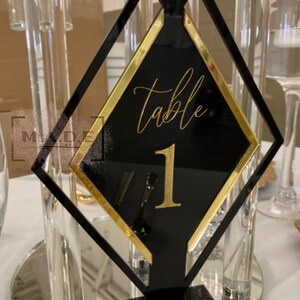 DIGITAL FILE Wedding Table Sign, Acrylic Diamond Table Number , Svg ...