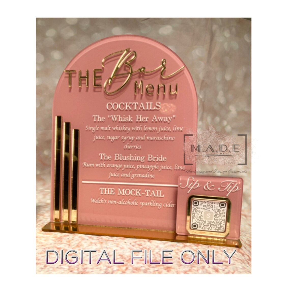 DIGITAL FILE Bar Menu Sign Bar Menu Svg File Glowforge File - Etsy