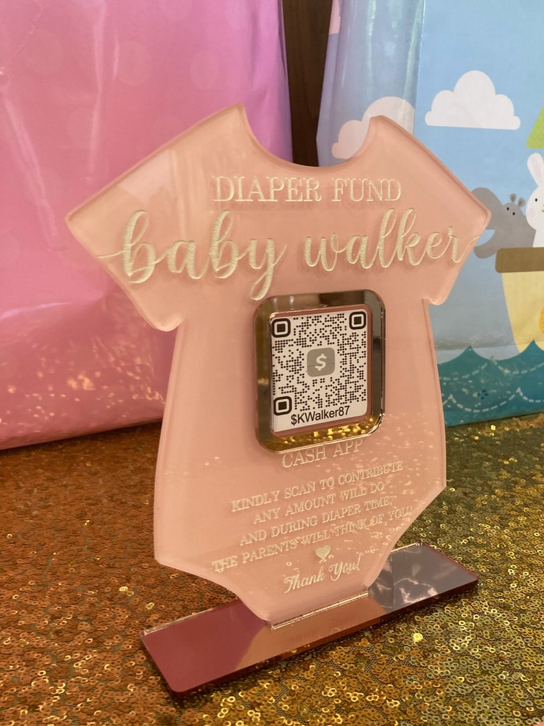 Diaper Fund Onesie Acrylic Sign | Baby Shower Diaper Fund - Etsy