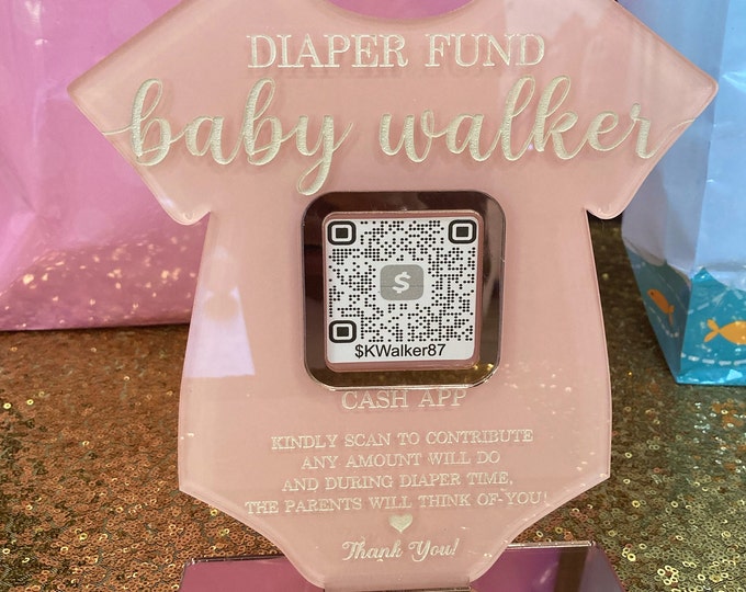 DIGITAL FILE QR Diaper Fund Sign Baby Shower File Svg File - Etsy