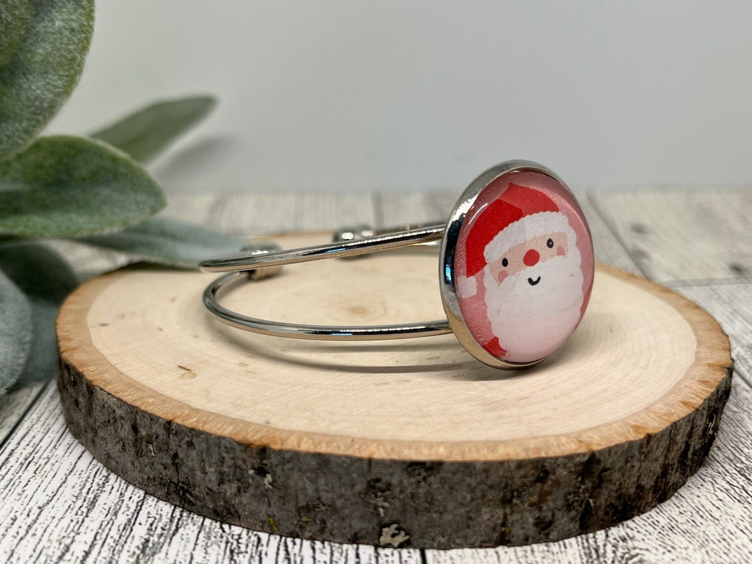 Santa Bangle, Santa Bracelet, Christmas Bracelet, Adjustable Bracelet ...