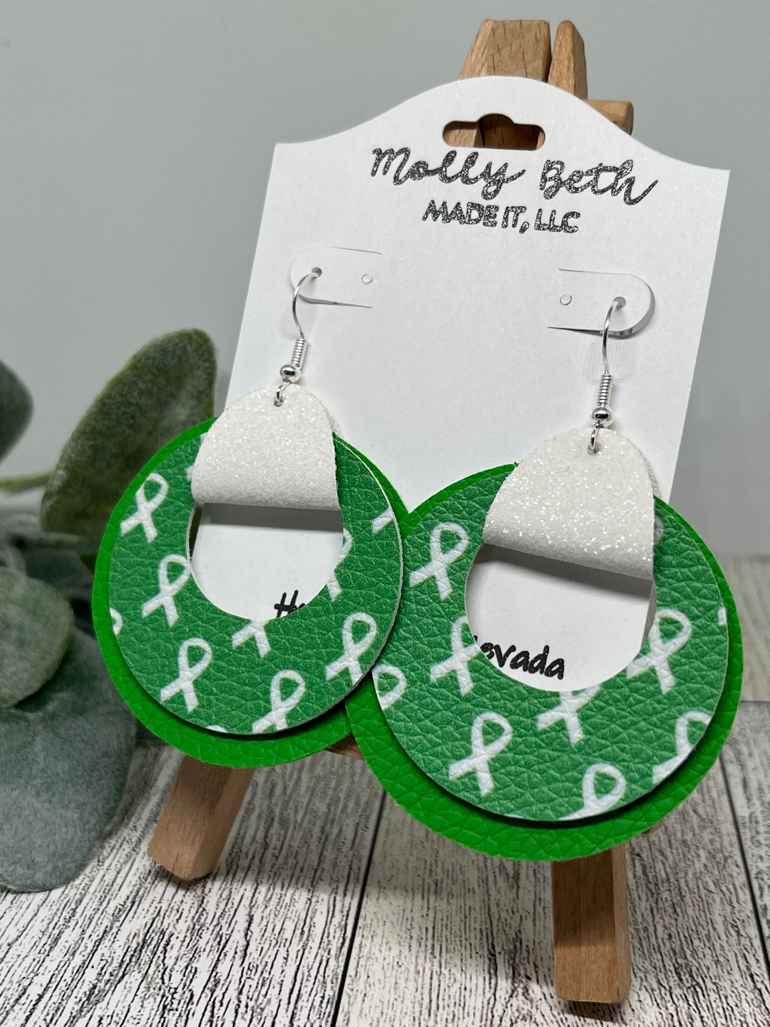 Mental Health Ribbon, Mental Health Faux Leather, Counselor Earrings ...