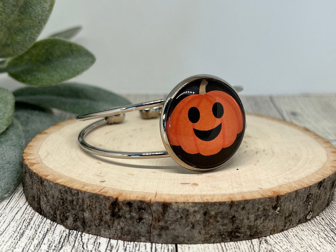 Pumpkin Bangle Jack-o-lantern Adjustable Pumpkin Cuff - Etsy
