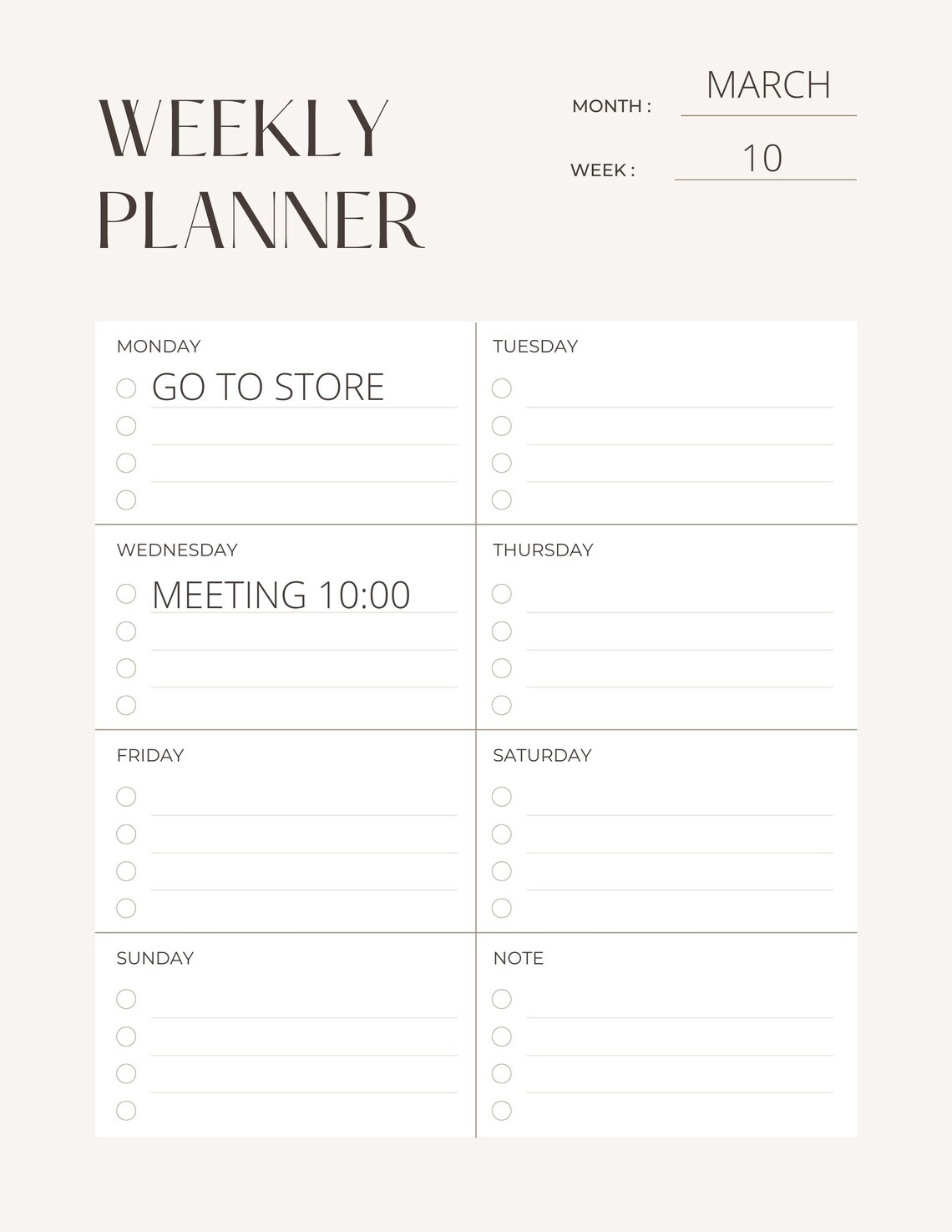 My Simply Weekly Planner for Any Year - Etsy