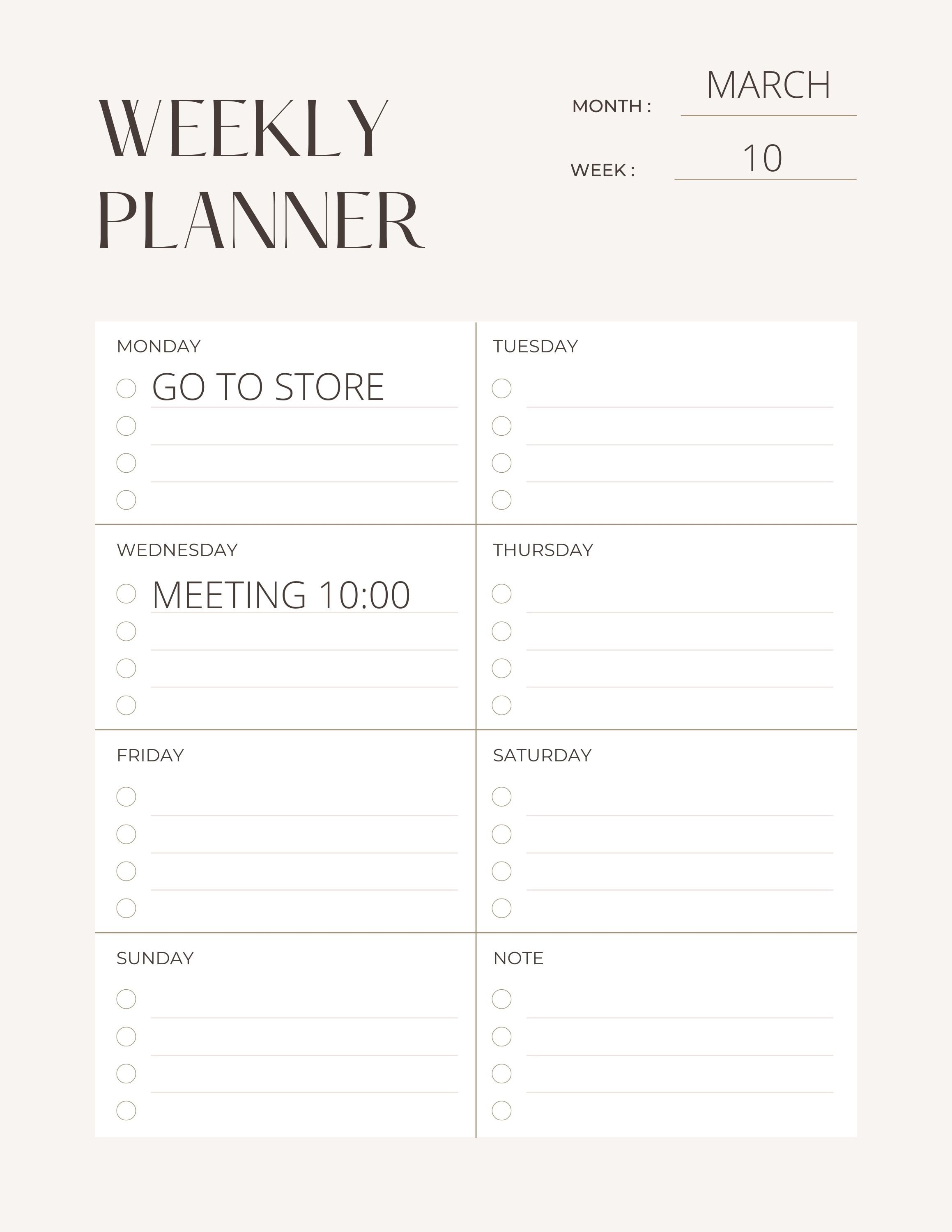 My Simply Weekly Planner for Any Year - Etsy