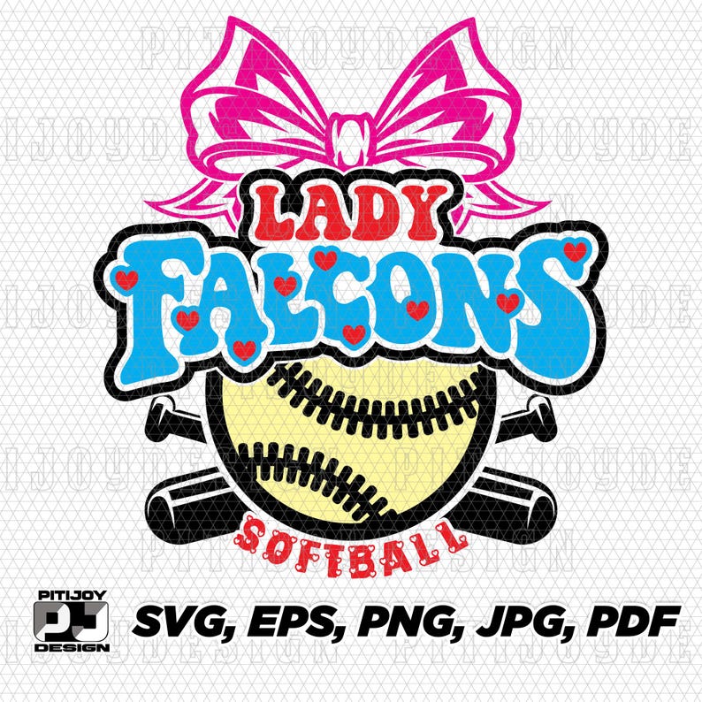 Softball Svg, Lady Falcons Softball Svg, Falcon, Falcons, Lady ...
