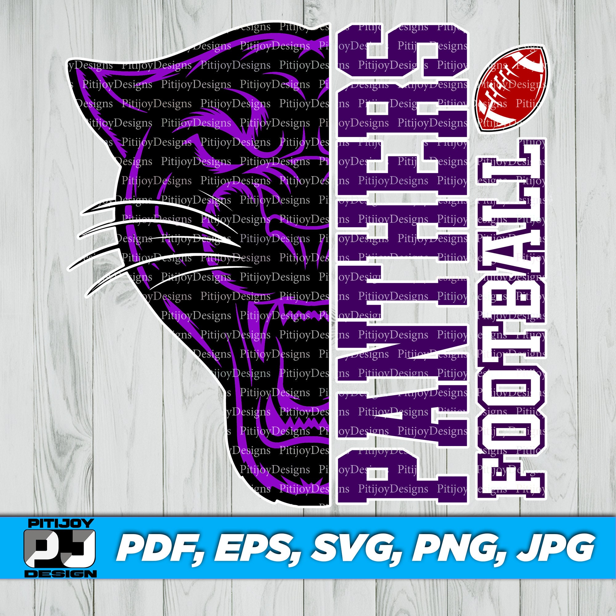 Panthers Football Svg, Panther Football Svg , Panther Svg, Panthers Svg ...