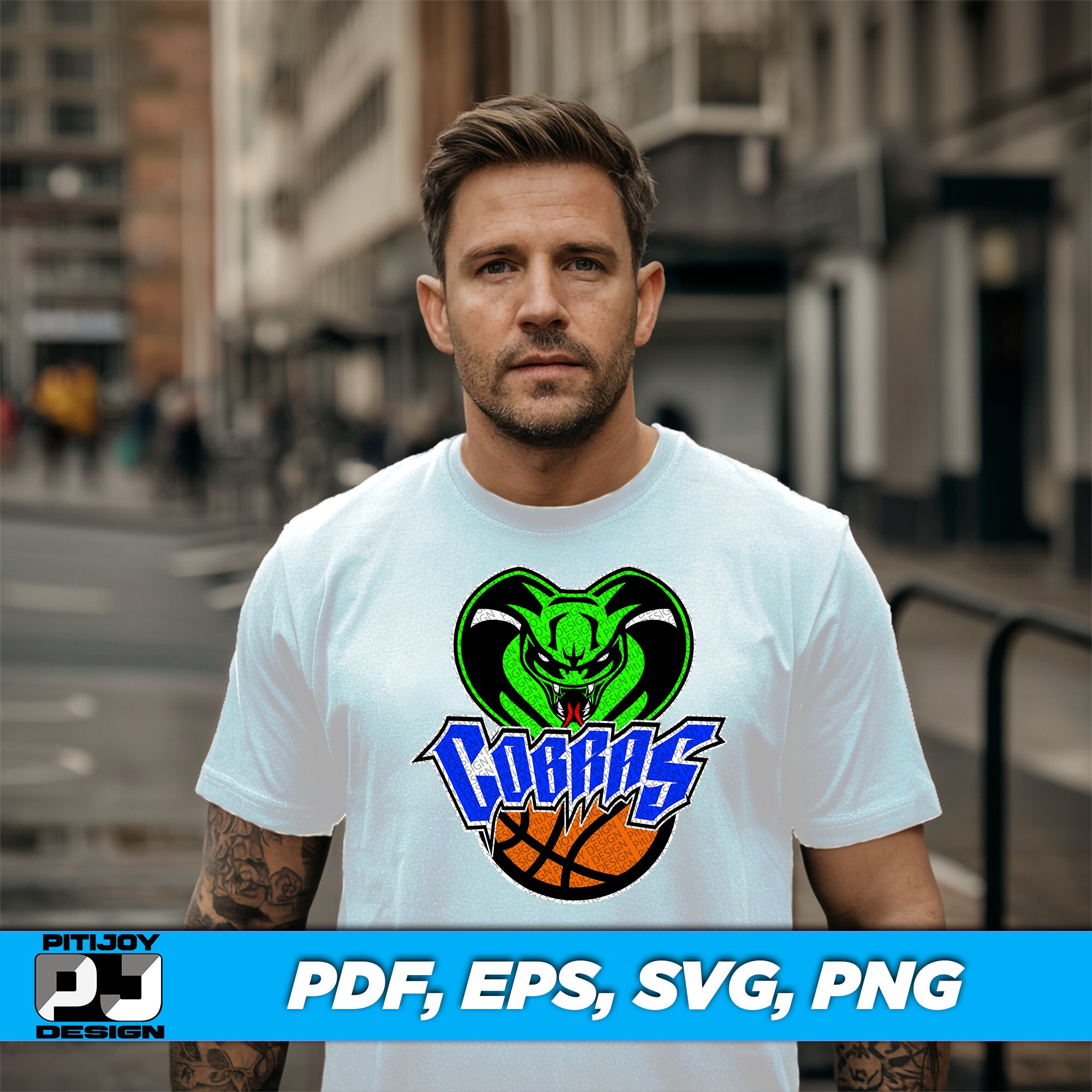 Cobra Basketball Team Mascot Design for Custom T-shirts, Posters ...