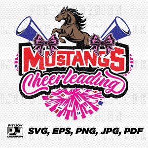 Mustangs Cheer Svg, Mustangs Cheerleading Svg, Mustangs Svg, Mustang ...