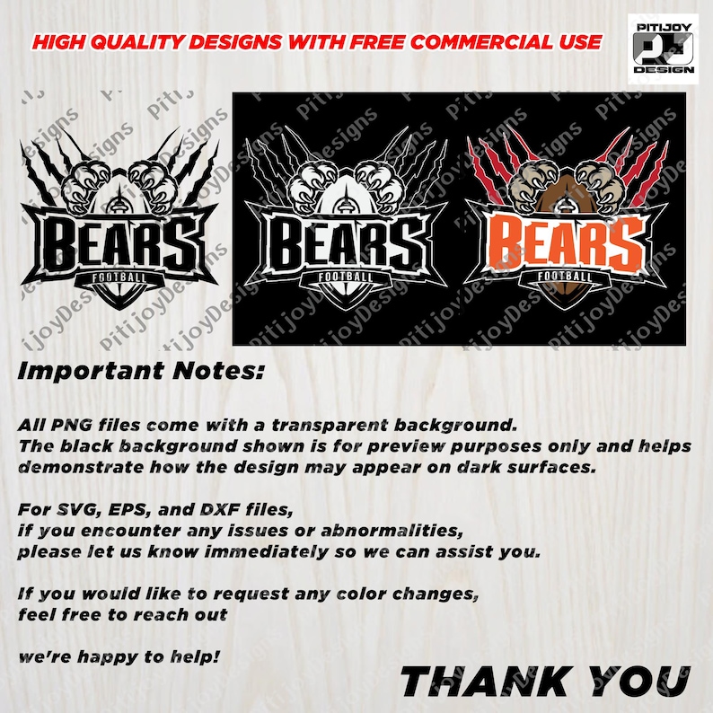 Bears Football Mascot SVG – Claw Scratch With Ball Design in Orange and ...