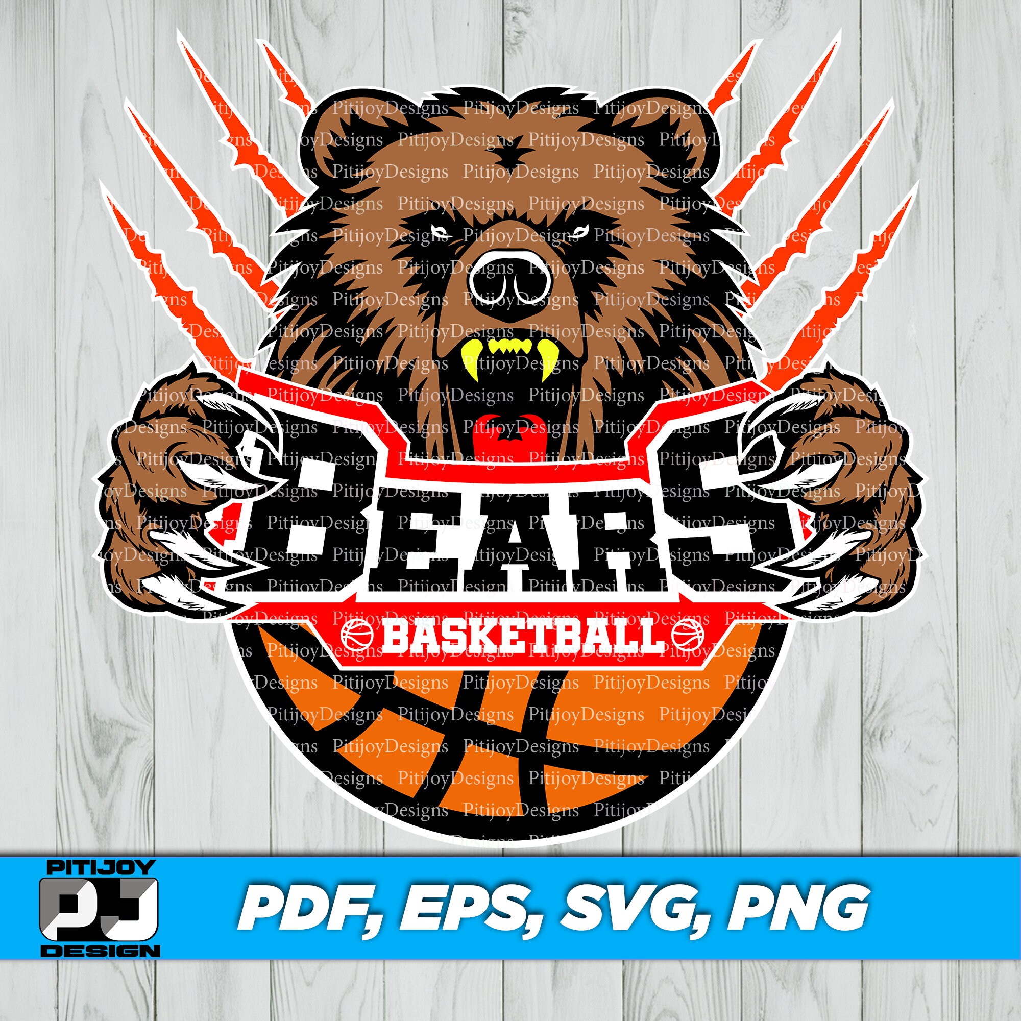Bears Basketball Team Mascot Design for Custom Apparel and Merchandise ...