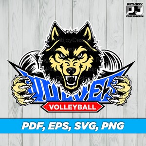 Wolves Volleyball Svg, Wolf Svg, Volleyball Svg, Wolf Mascot Svg, Wolf ...