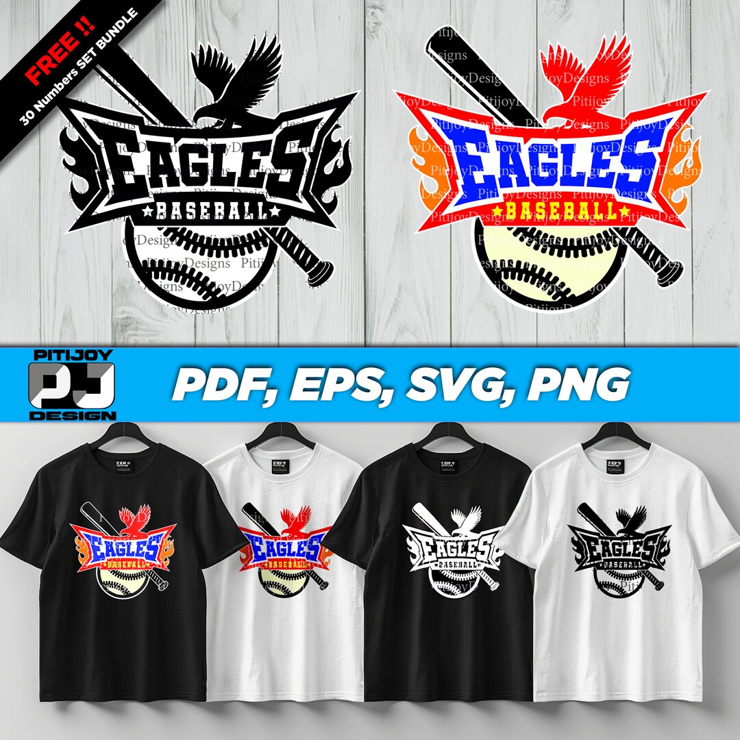 Eagles Baseball Team Mascot Design for Custom Apparel, Perfect for Team ...