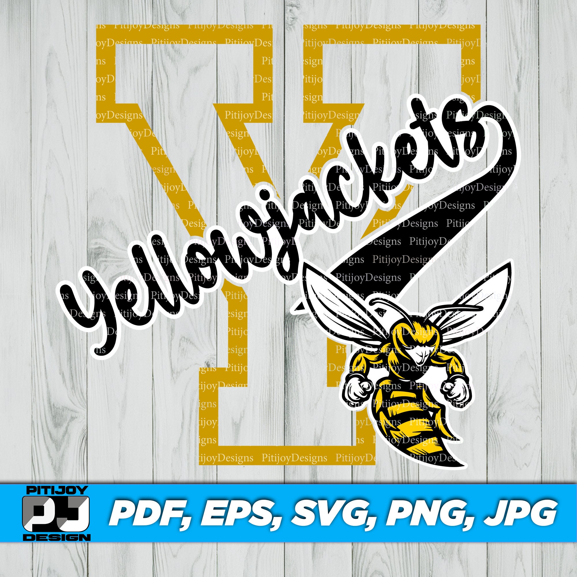 Yellowjackets Mascot SVG, School Spirit SVG, Yellowjackets Clipart ...