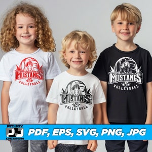 Mustangs Volleyball Team Mascot, Volleyball SVG, Volleyball Design for ...