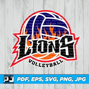 Lion Volleyball Svg, Lions Svg, Volleyball Svg, Lion Mascot Svg, Lion ...