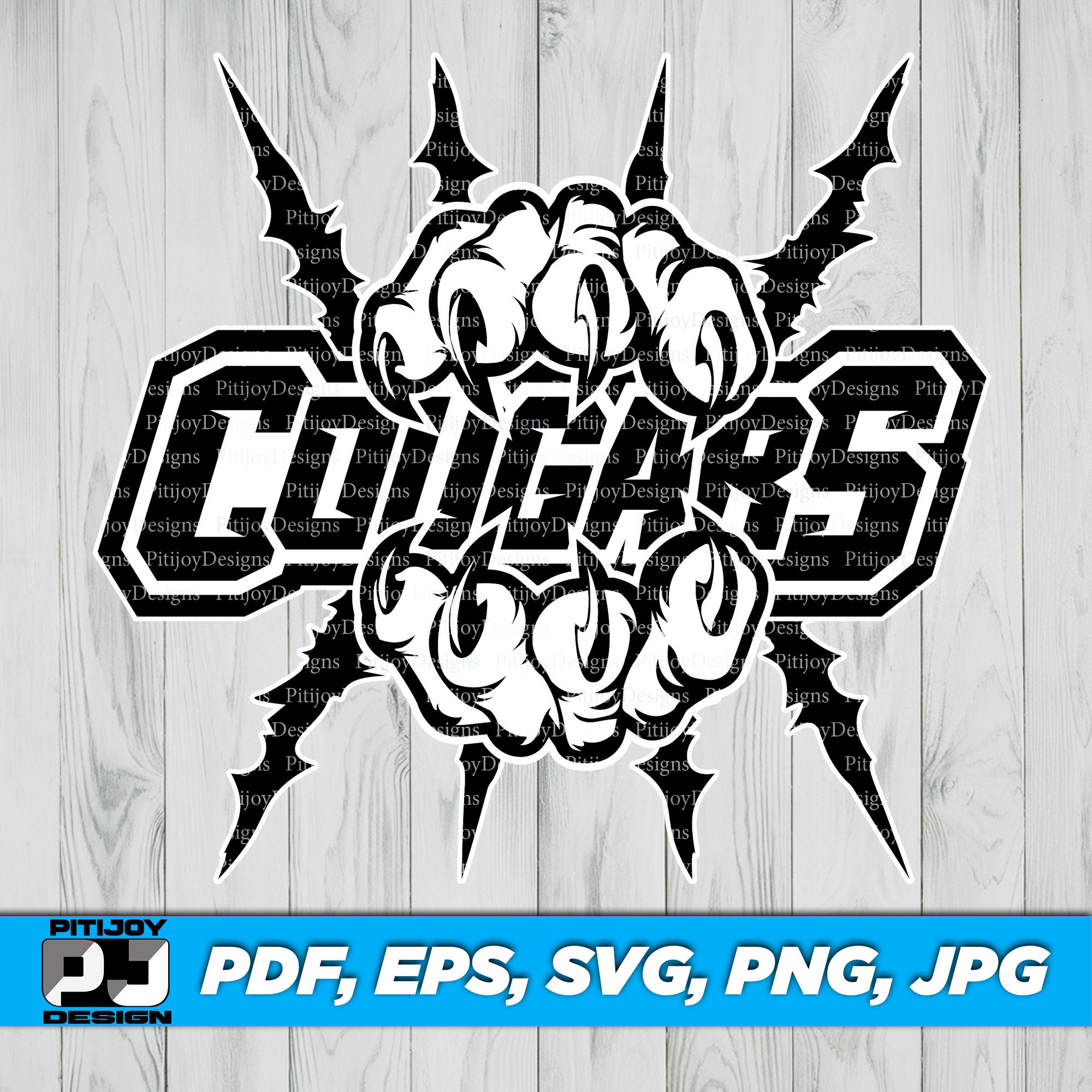 Cougars Claws Team Svg, Cougar Claw, Cougar Svg, Cougars Mascot Svg ...