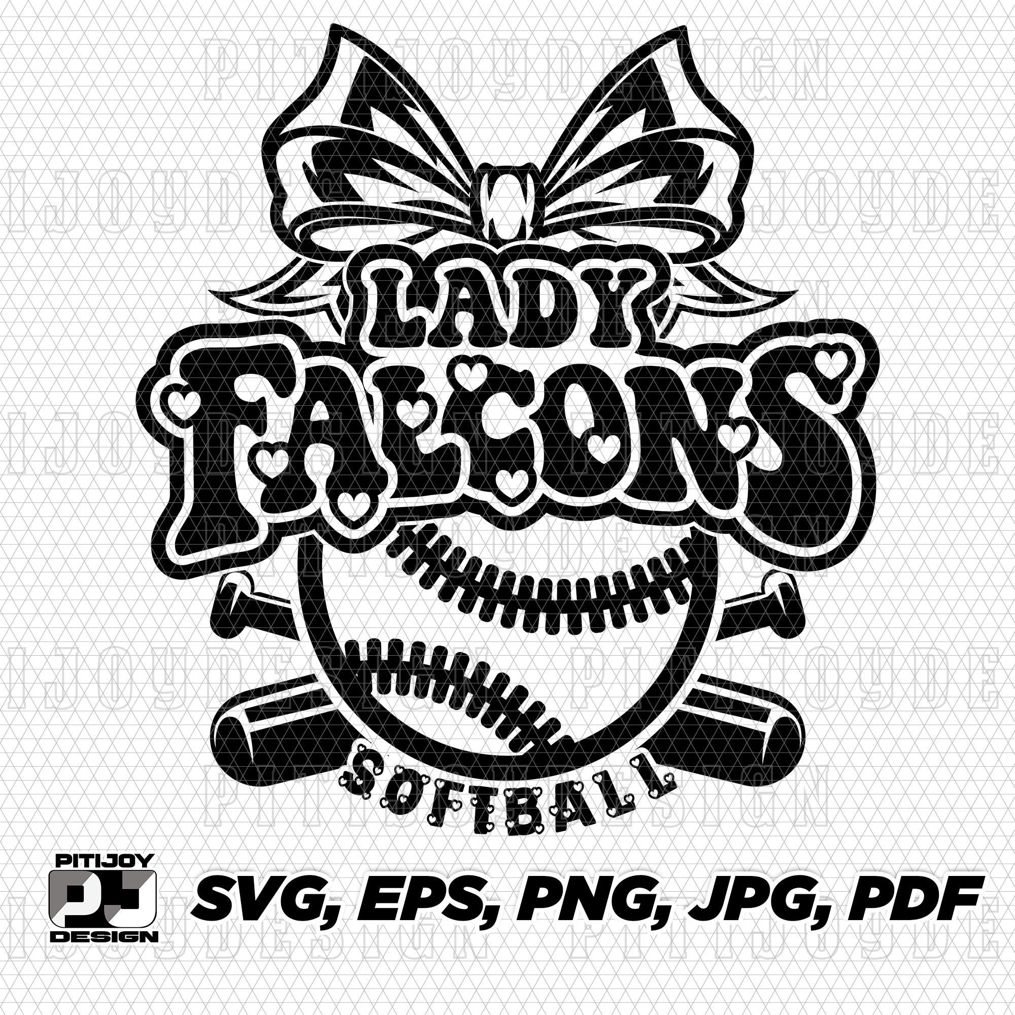 Softball Svg, Lady Falcons Softball Svg, Falcon, Falcons, Lady ...