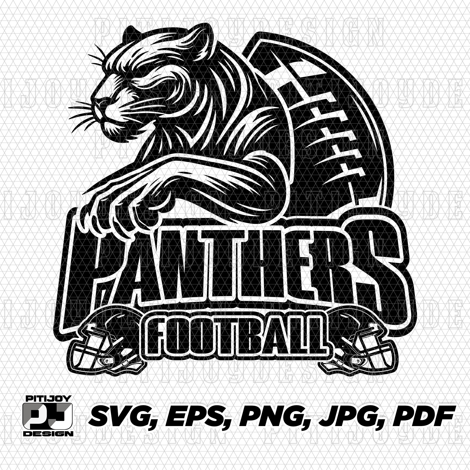 Panthers Football Svg, Panther Football Svg , Panther Svg, Panthers Svg ...