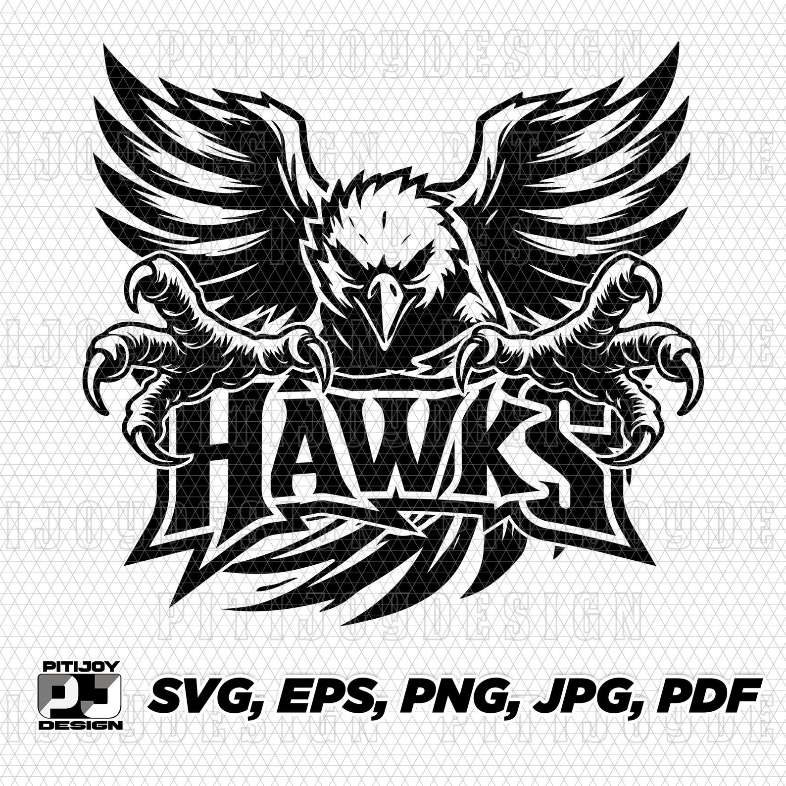 Hawks Svg, Hawk Svg, Hawks Png, Hawk Png, Hawks Mascot Svg, Hawks ...