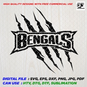 Bengals Svg, Bengals Sport Team Logo SVG, PNG, Dxf, Pdf, JPG, File | Baseball, Basketball ...
