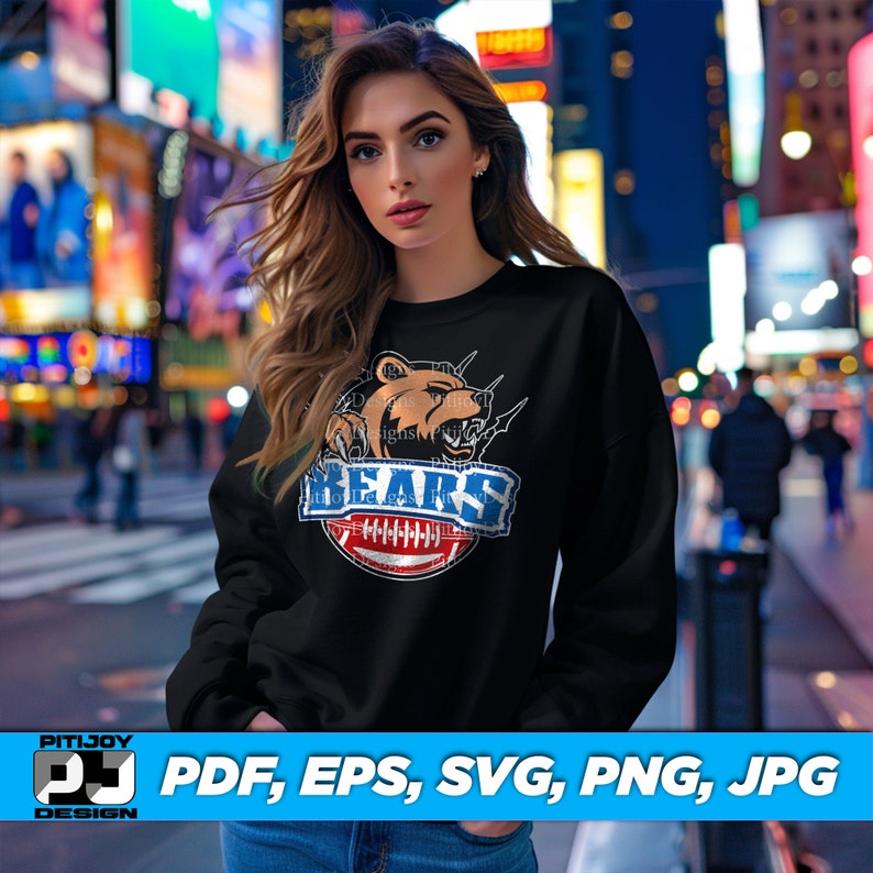 Bears Football Svg Bear Football Svg Bears Football Png Bear Svg Bears ...