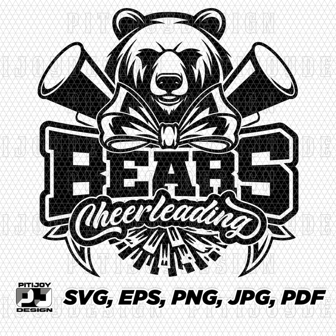 Bears Cheerleading Svg, Bear Cheerleading Svg, Bears Cheerleading Png ...