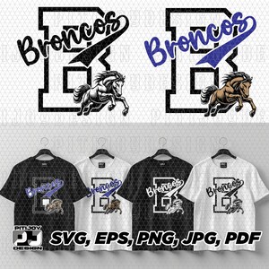 Broncos Mascot SVG, School Spirit SVG, Broncos Clipart, Sports Team ...