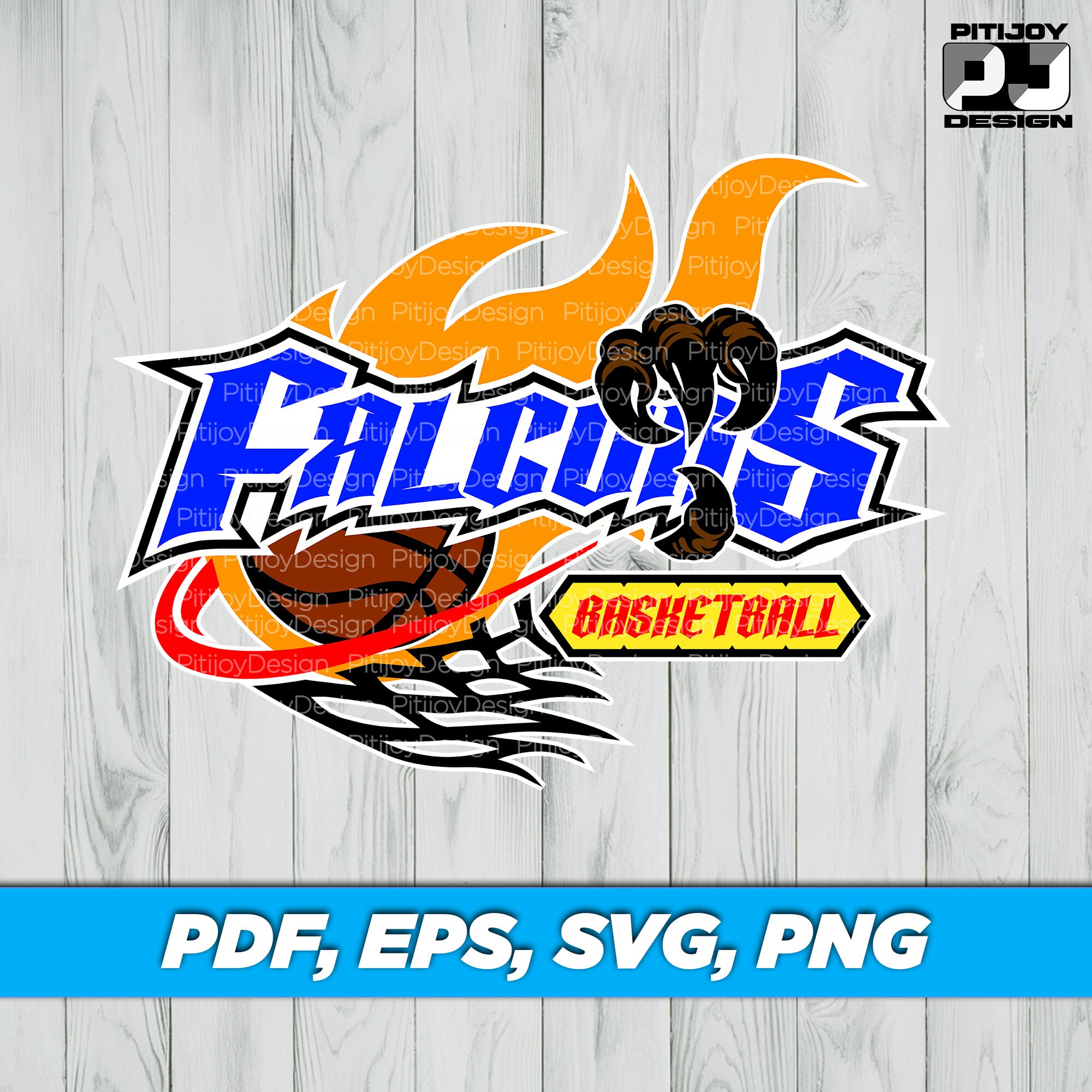Falcon Basketball Team Mascot Design for Custom T-shirts, Posters, Bird ...
