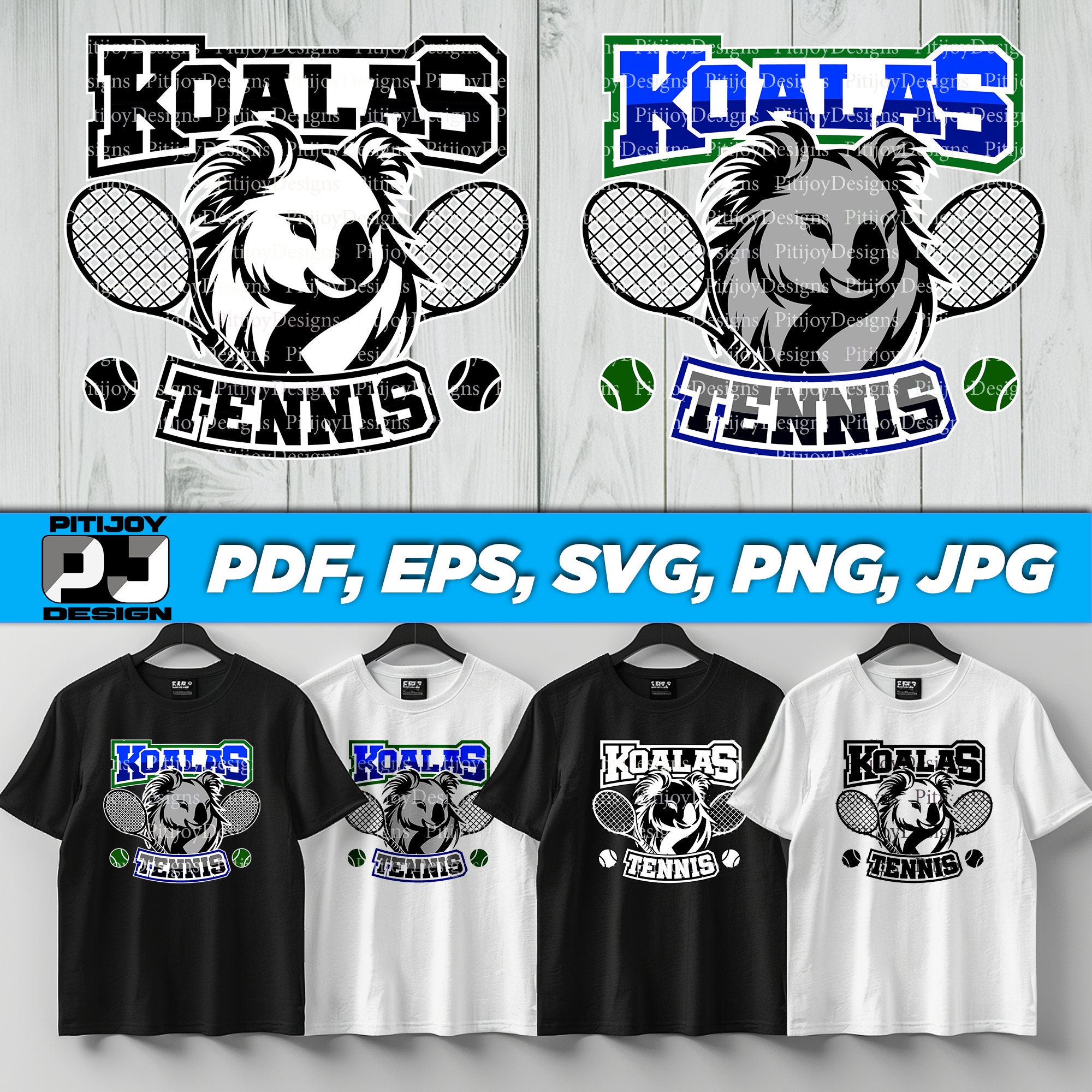 Koalas Tennis Team Mascot, Koalas Svg, Koala Svg, Koala Tennis Svg ...