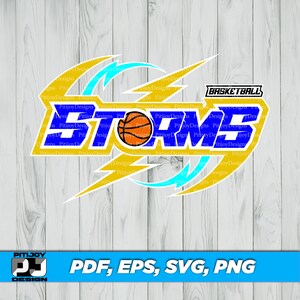 Storms Basketball Team Mascot Design for Custom Apparel, Team Spirit ...