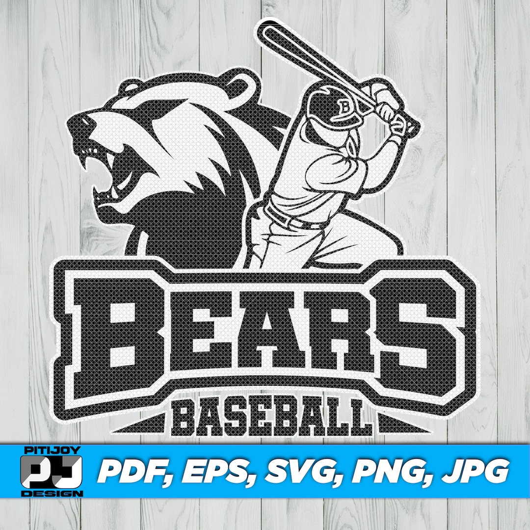Bears Baseball Svg, Bear Baseball Svg, Bears Svg, Bear Svg, Bears ...