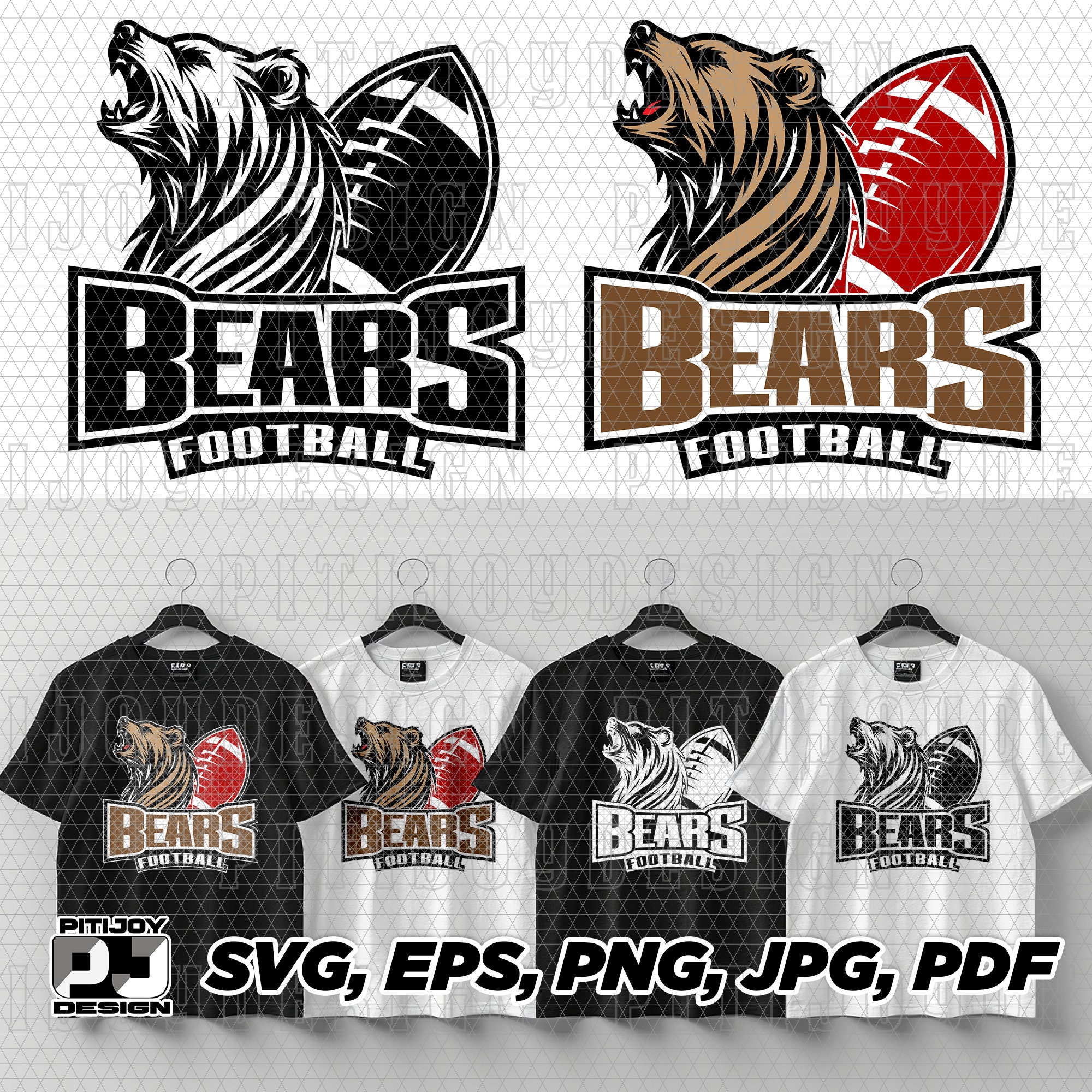 Bears Football Svg, Bear Football Svg, Bears Svg, Bear Svg, Sports ...