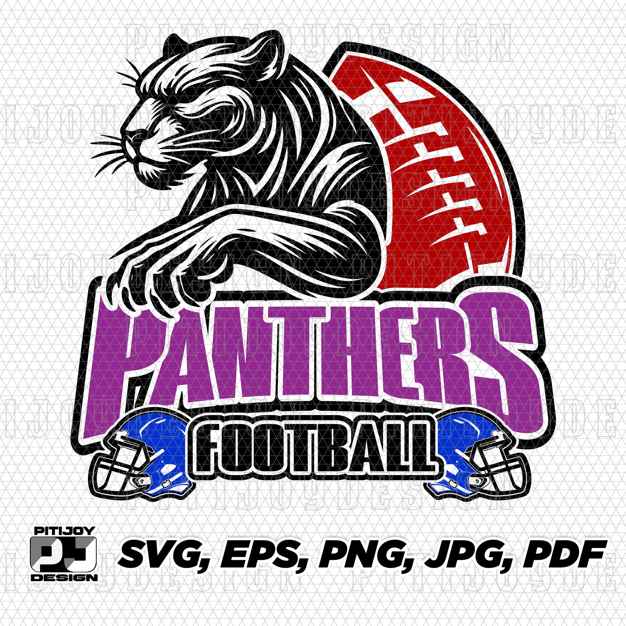 Panthers Football Svg, Panther Football Svg , Panther Svg, Panthers Svg ...