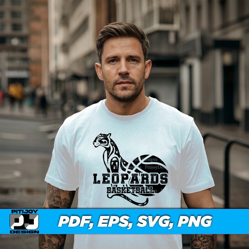 Leopards Basketball Team Mascot Design for Custom Apparel, Team Spirit ...